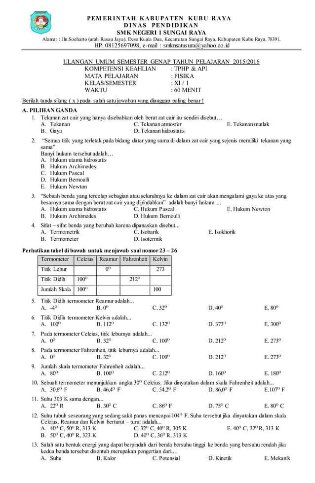 Ulum fisika xi smt 2 2016 | DOCX