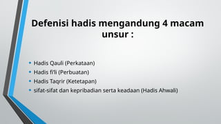 ilmu hadist, hadist, sunnah, khobar, atsar | PPTX