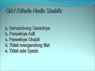 Ulumul hadis2009 | PPT