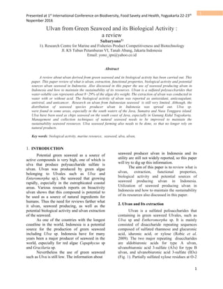 Ulvan and its biological activity | PDF | Geography | Science