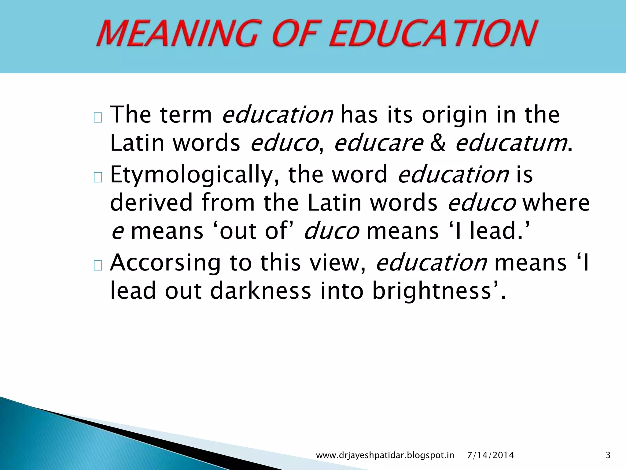 Principles of education and teaching learning process | PPT