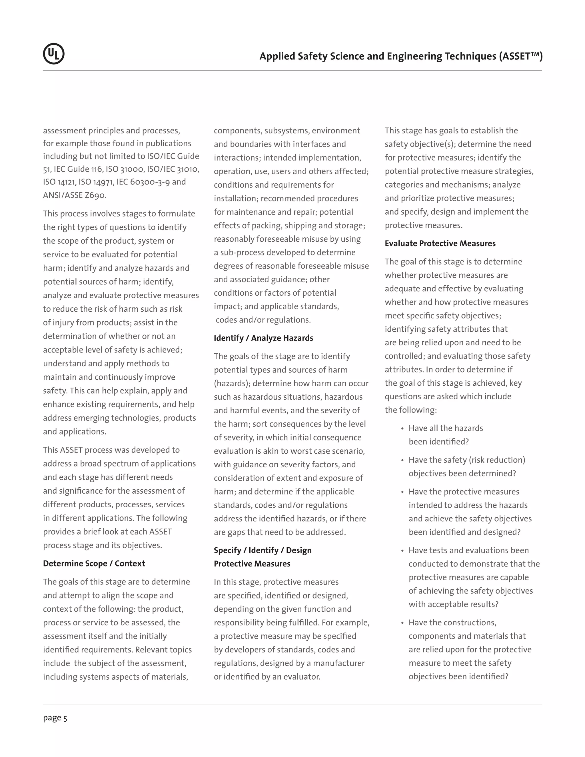 Applied Safety Science and Engineering Techniques (ASSET) | PDF