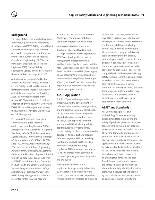 Applied Safety Science and Engineering Techniques (ASSET) | PDF