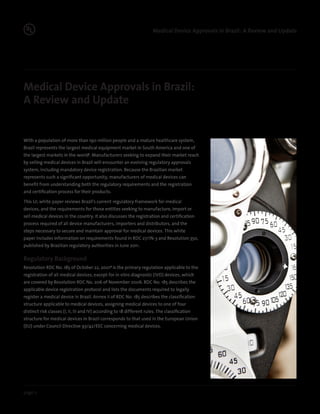 Ul wp final_medical device approvals in brazil_v6 | PDF