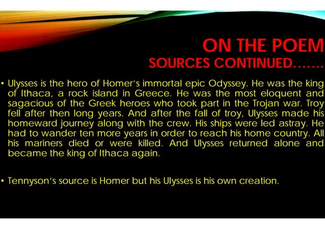 ULYSSES BY TENNYSON | PDF | Poetry | Books and Literature