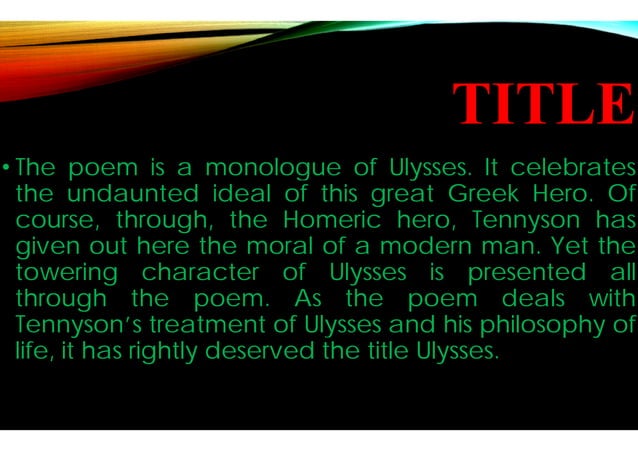 ULYSSES BY TENNYSON | PDF | Poetry | Books and Literature