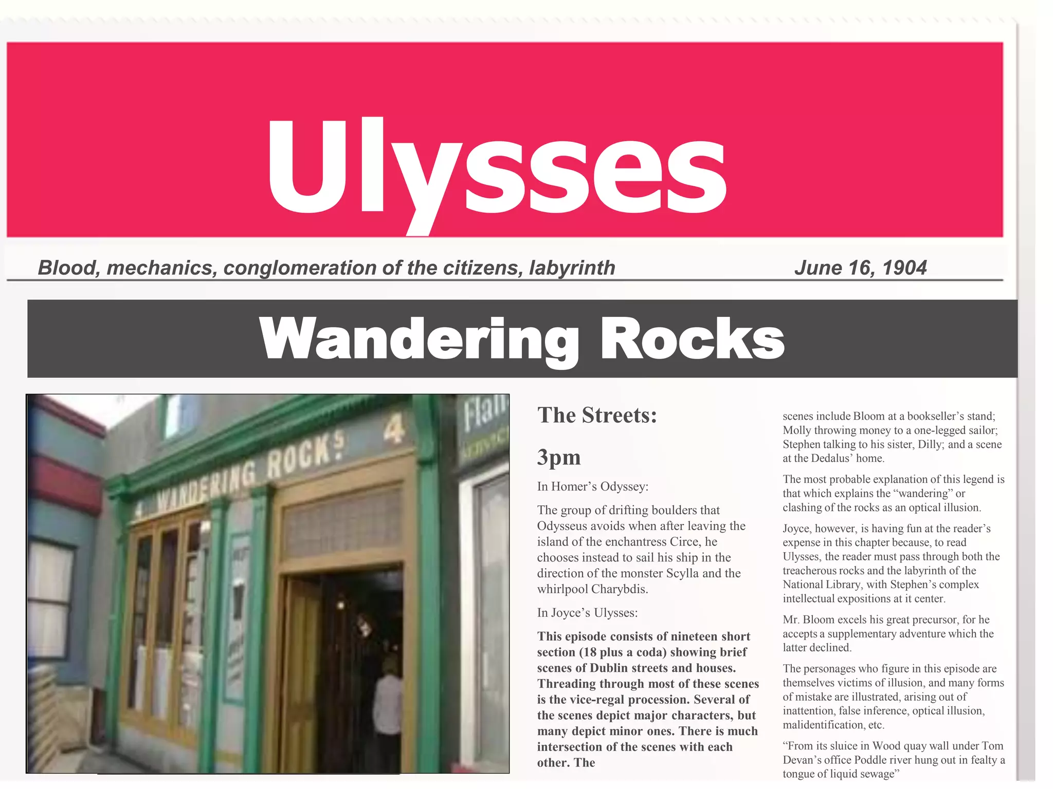 Ulysses presentation for ENG 4853 #GREAT BKS WSTRN WLD | PPT