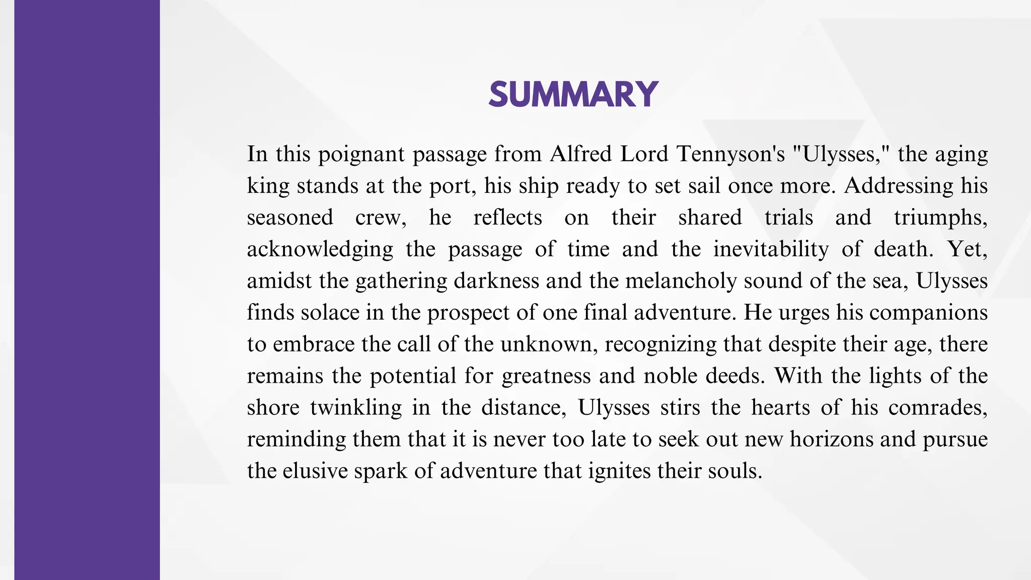 Unit-I: ULYSSES(Poem), SEMESTER-2 (Single major) | PDF