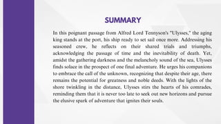 Unit-I: ULYSSES(Poem), SEMESTER-2 (Single major) | PDF