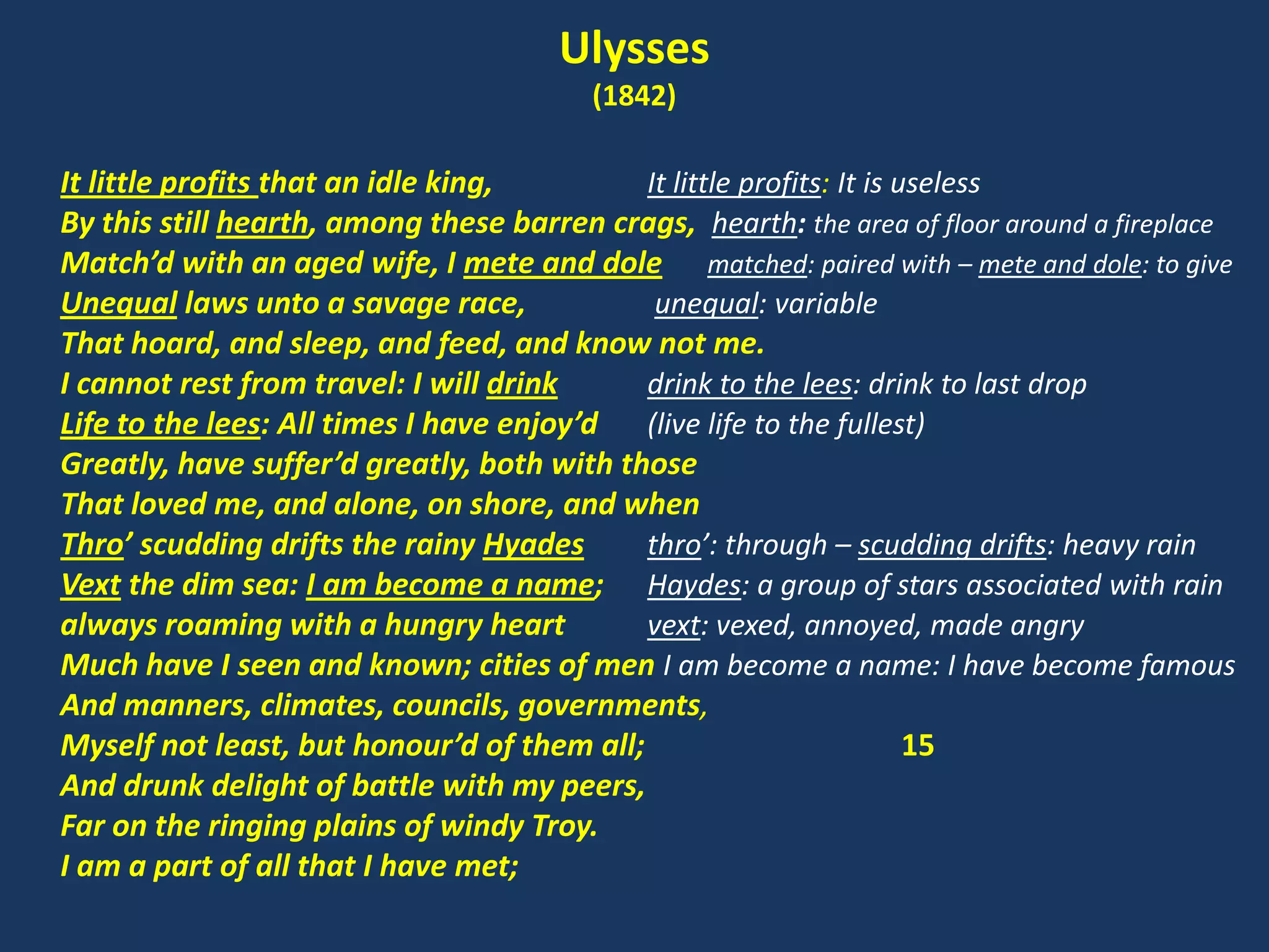 Ulysses by Alfred Tennyson | PPTX