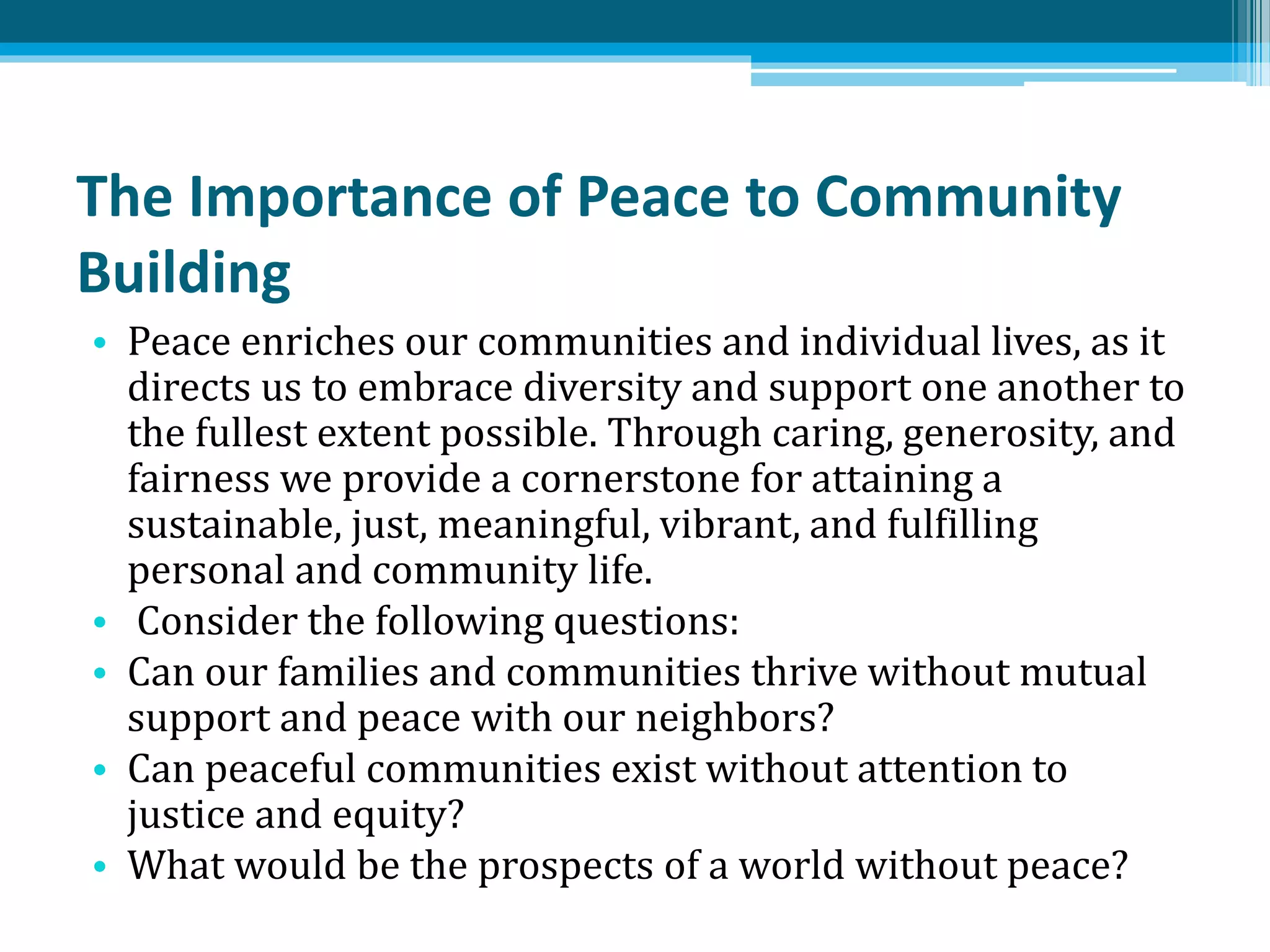 Peace and Sustainability • Understanding Peace and Conflict | PPTX