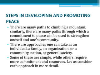 Peace and Sustainability • Understanding Peace and Conflict | PPT