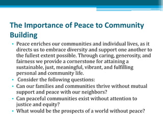 Peace and Sustainability • Understanding Peace and Conflict | PPT