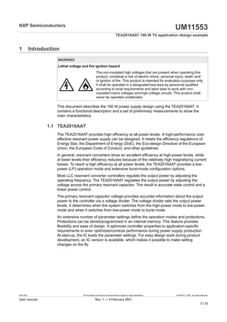 TEA2016AAT 160 W TV application design example | PDF