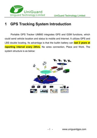 Um660 Hidden Magnetic GPS Tracker For Car user manual | PDF