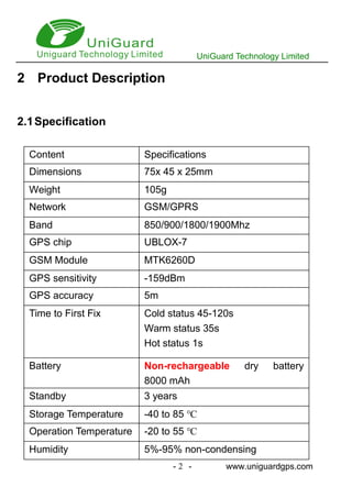 Um660 Hidden Magnetic GPS Tracker For Car user manual | PDF
