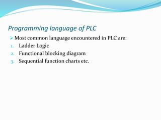 PRESENTATION ON PLC AND SCADA | PPTX