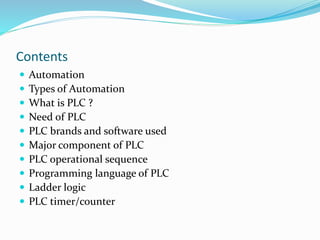 PRESENTATION ON PLC AND SCADA | PPTX