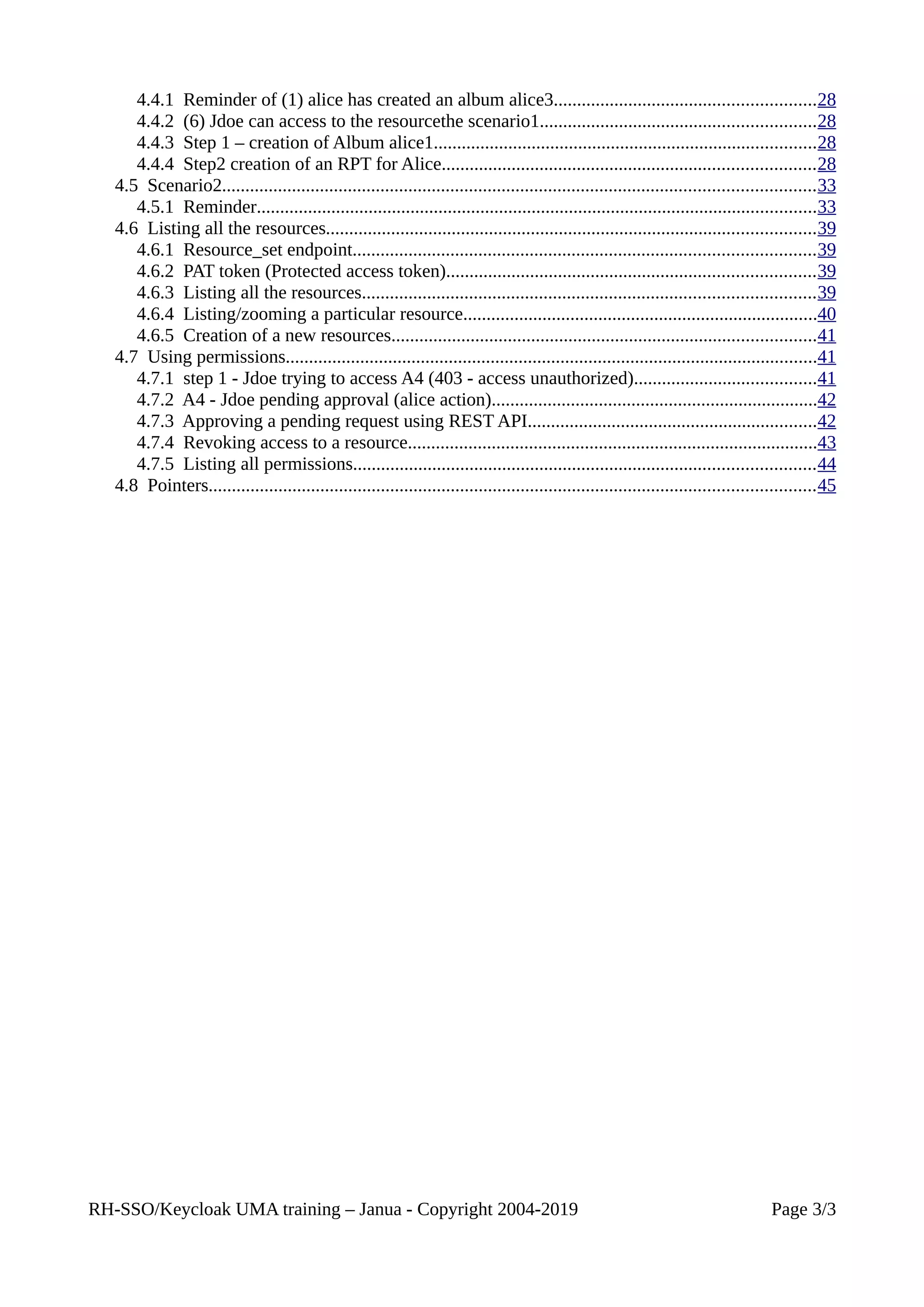 TOC training Keycloak RedhatSSO UMA | PDF