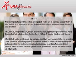 Electroplating Rectifiers, Metal Finishing Chemicals | PPTX