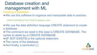 Database Creation and Management with ML | PPT
