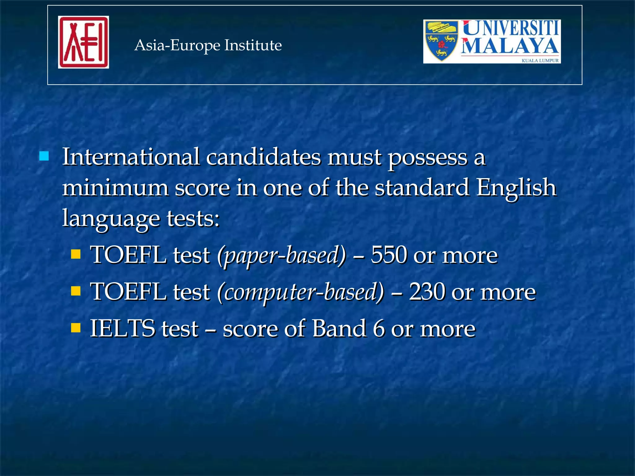 University Malaya, Asia-Europe Institute | PPT | Professional School ...