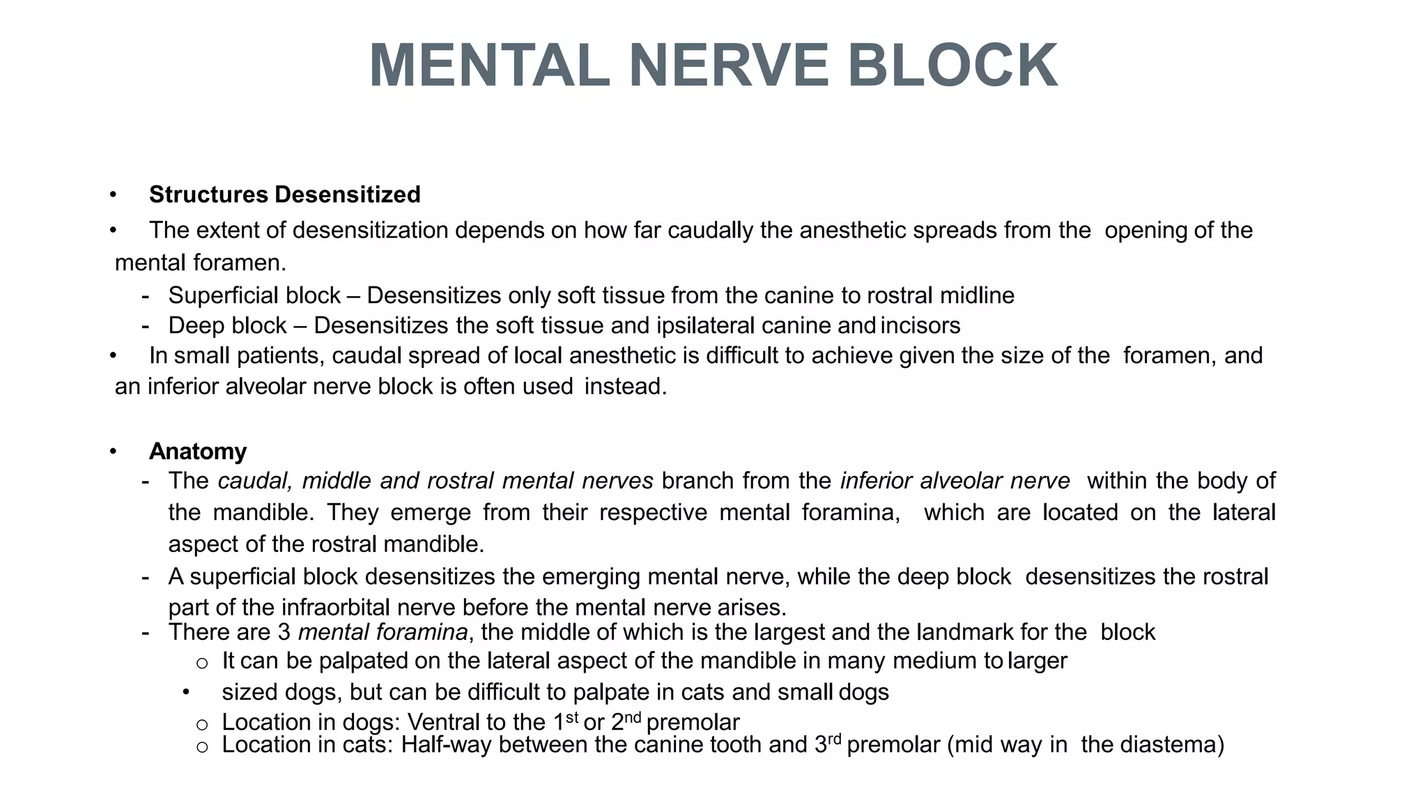 HEAD REGION NERVE BLOCK IN CAT & DOGS | PPTX