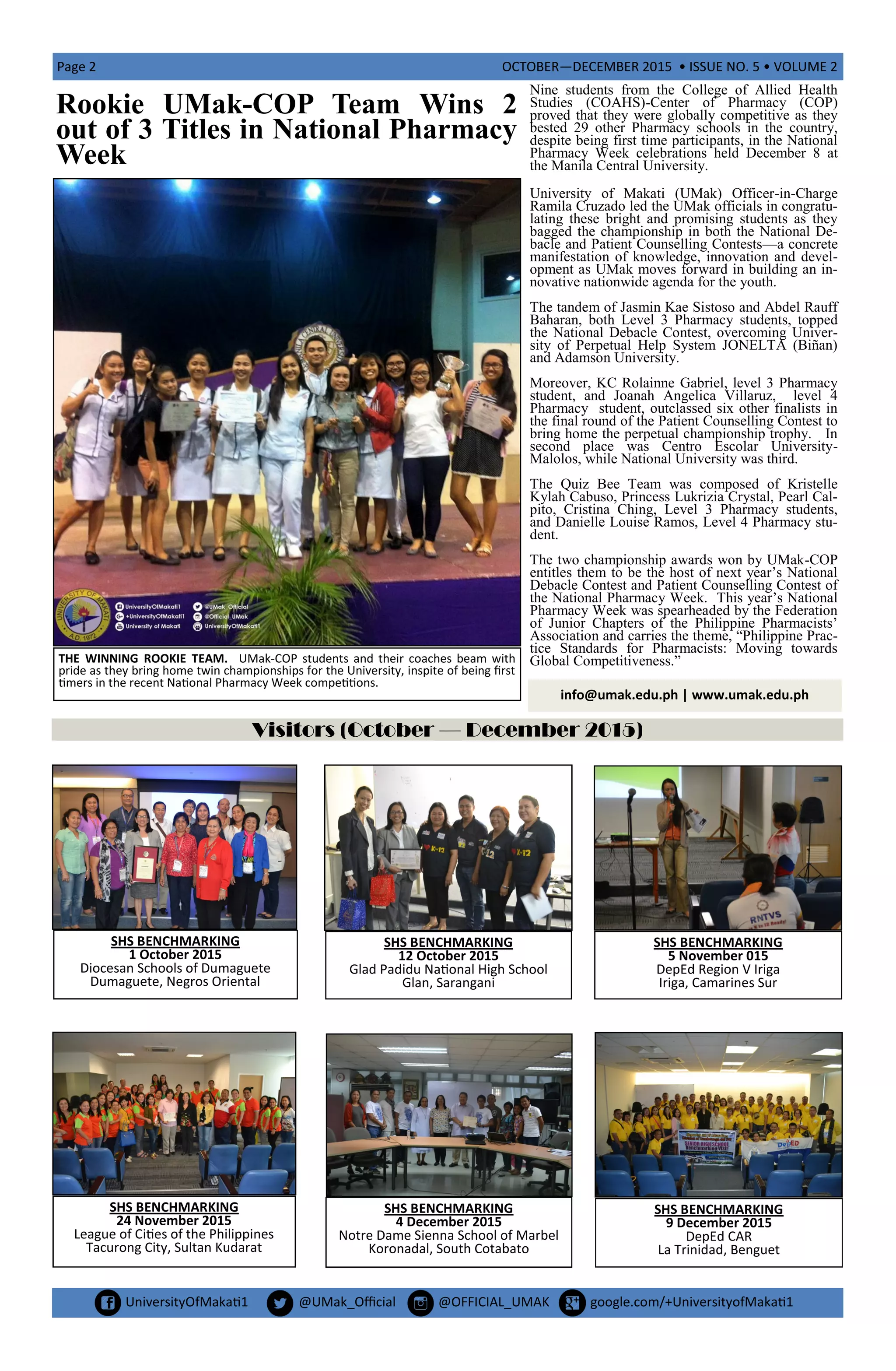 University of Makati News Bulletin (Issue No. 5 Volume 2) | PDF