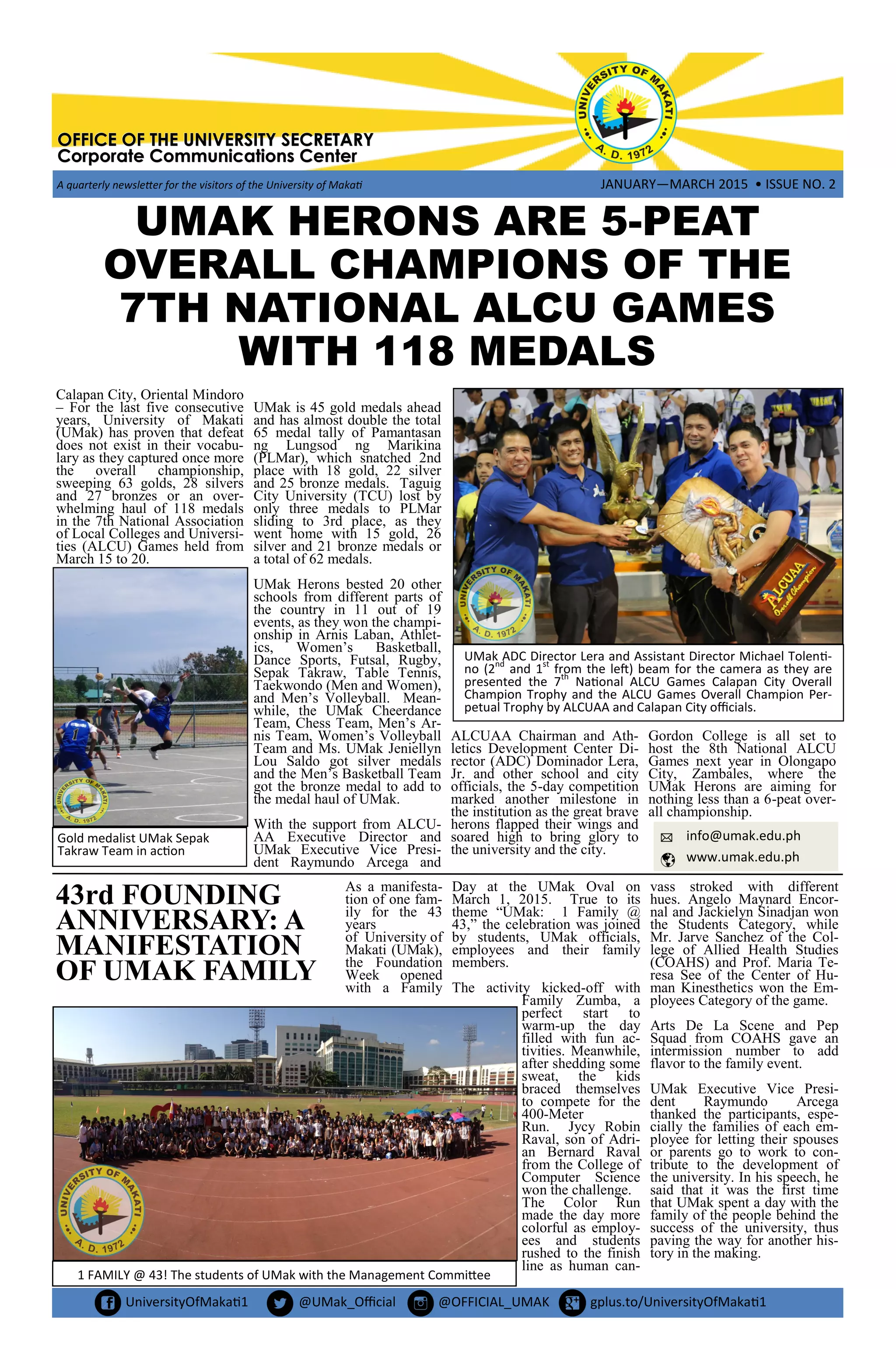 University of Makati Newsletter (Issue No. 2) | PDF