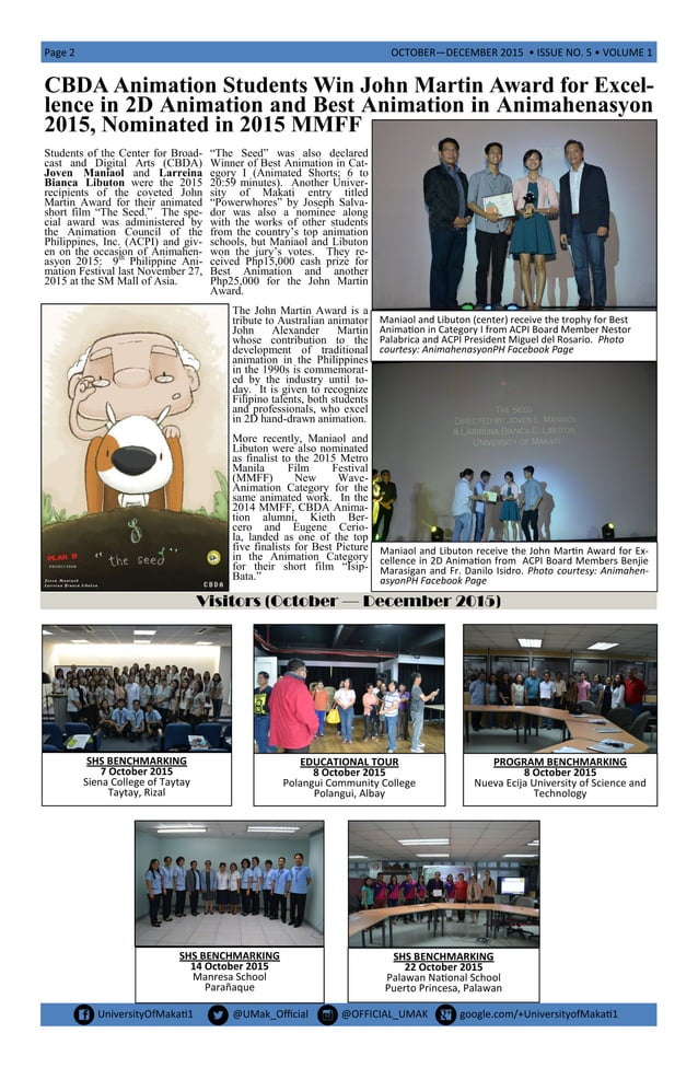 University of Makati News Bulletin (Issue No. 5 Volume 1) | PDF ...