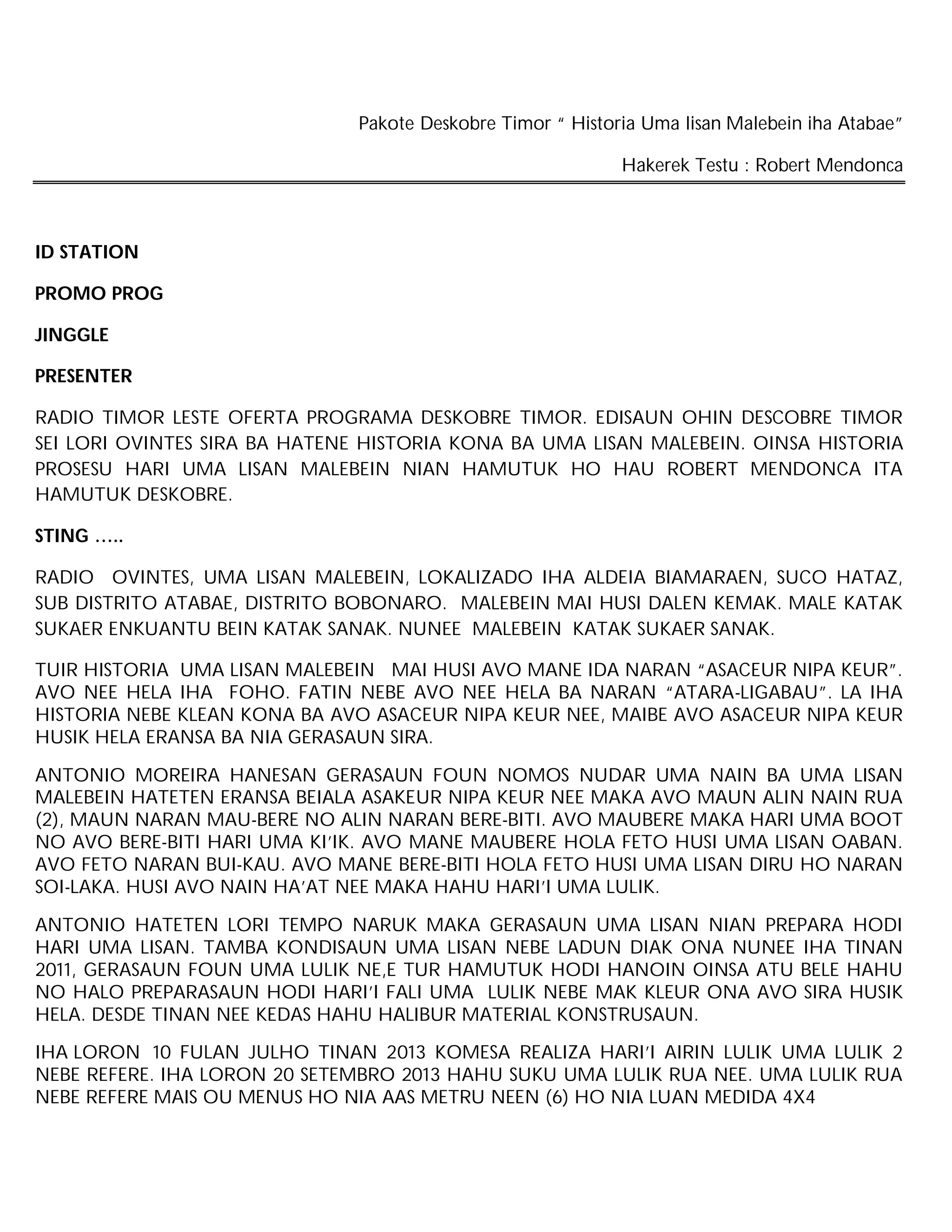 Uma lisan malebein | PDF