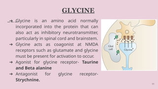Gaba glutamate glycine as a neurotransmitters | PPTX