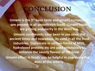Umami- the 5th taste | PPT | Chemistry | Science