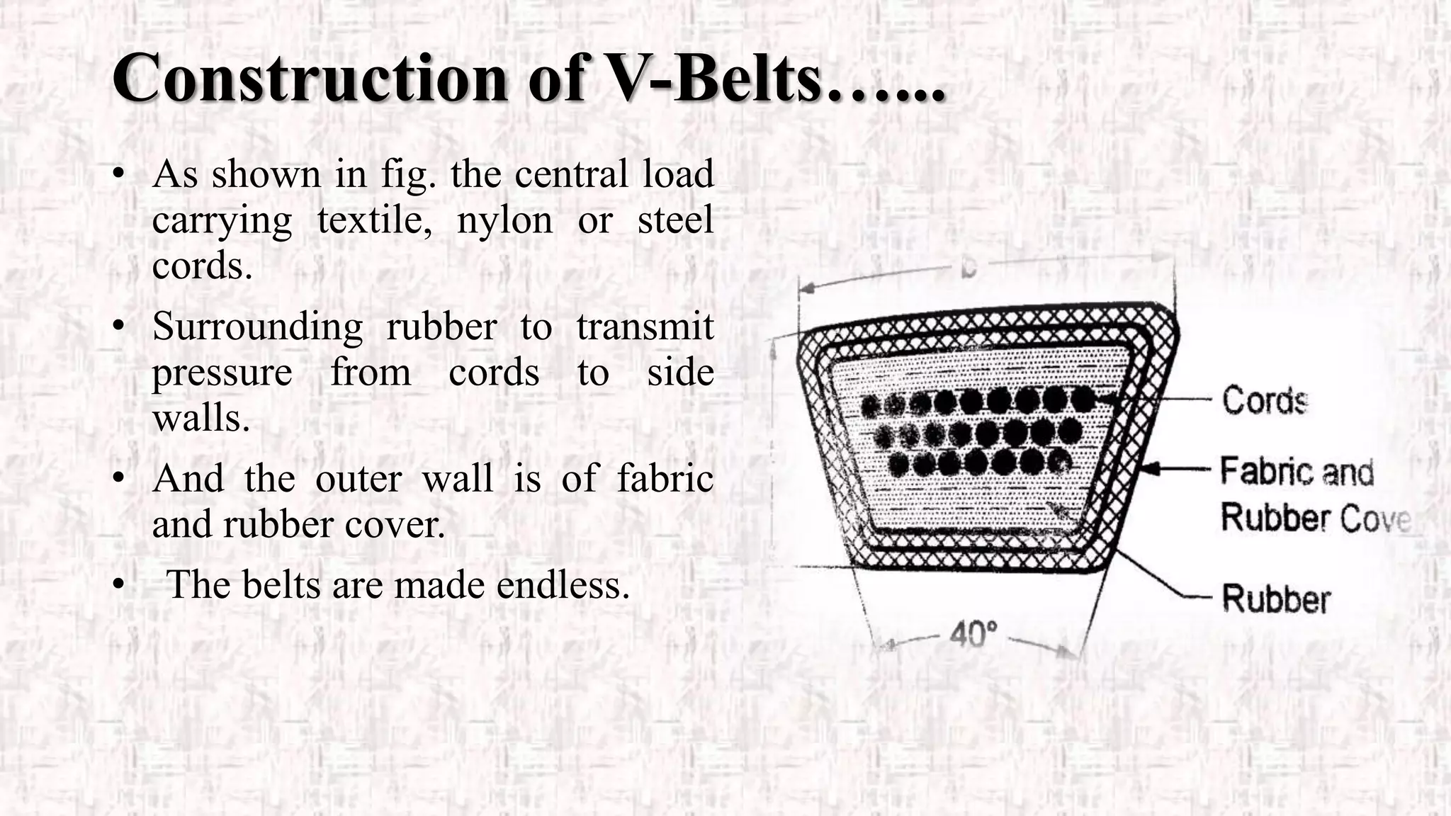 “V - Belts” - Design of Machine Element | PPTX