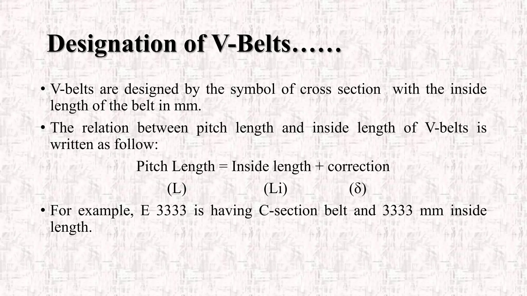 “V - Belts” - Design of Machine Element | PPTX