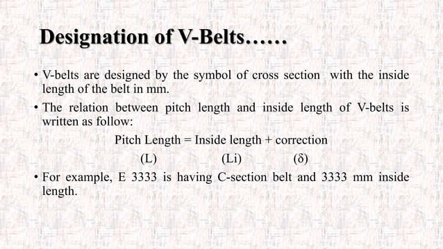 “V - Belts” - Design of Machine Element | PPTX