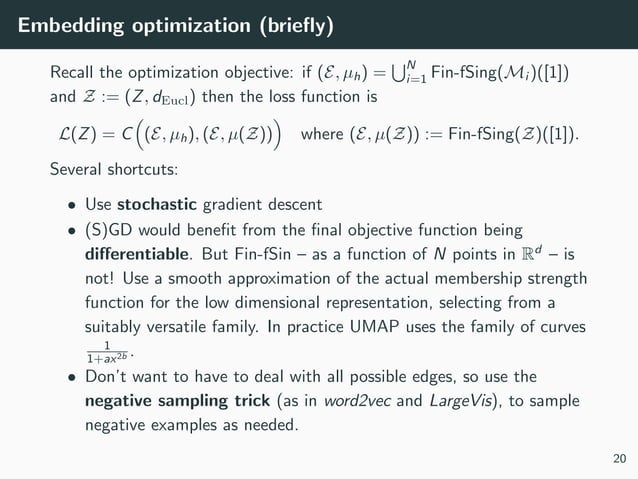 UMAP - Mathematics and implementational details | PDF