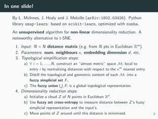 UMAP - Mathematics and implementational details | PDF