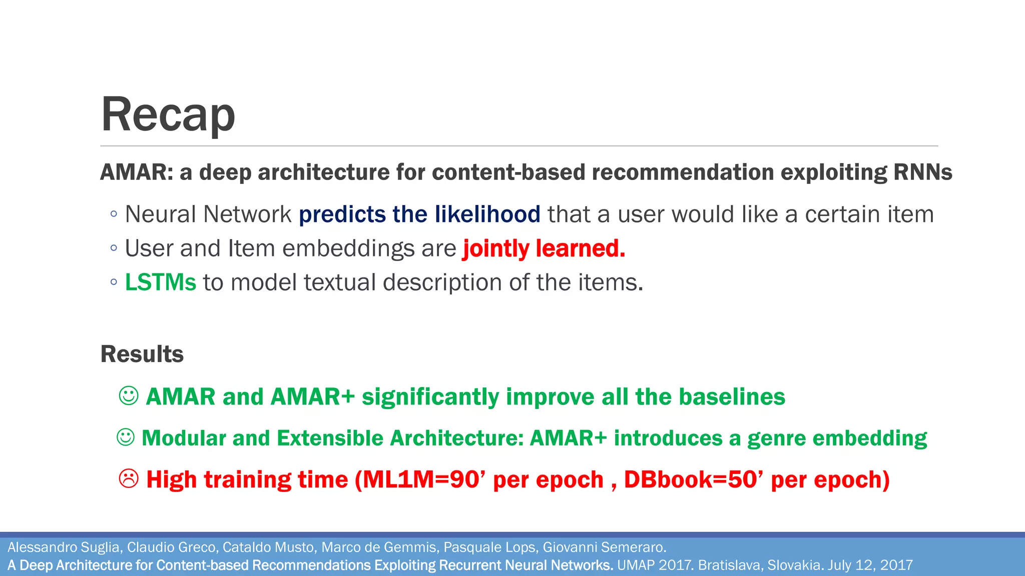 A Deep Architecture For Content Based Recommendations Exploiting Recurrent Neural Networks Ppt
