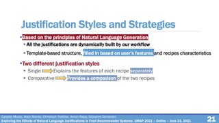 Exploring the Effects of Natural Language Justifications in Food ...