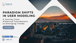 Paradigm Shifts in User Modeling: A Journey from Historical Foundations to Emerging Trends | PDF
