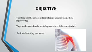 introduction of biomaterials by uma | PPTX