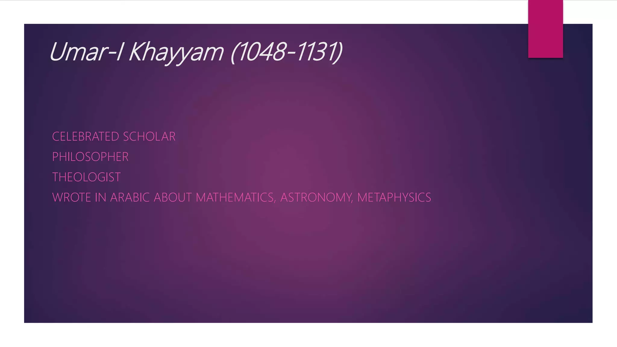 Umar i khayyam (1048-1131) | PPT