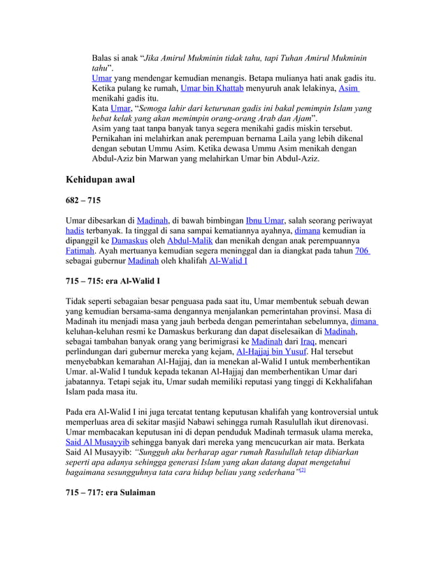 Umar bin abdul aziz | DOC