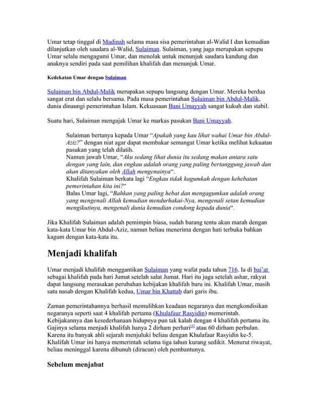 Umar bin abdul aziz | DOC