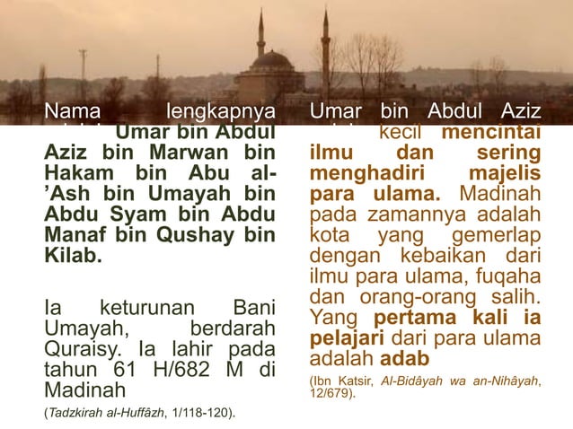 Sirah Umar bin Abdul Aziz (singkat) | PPT