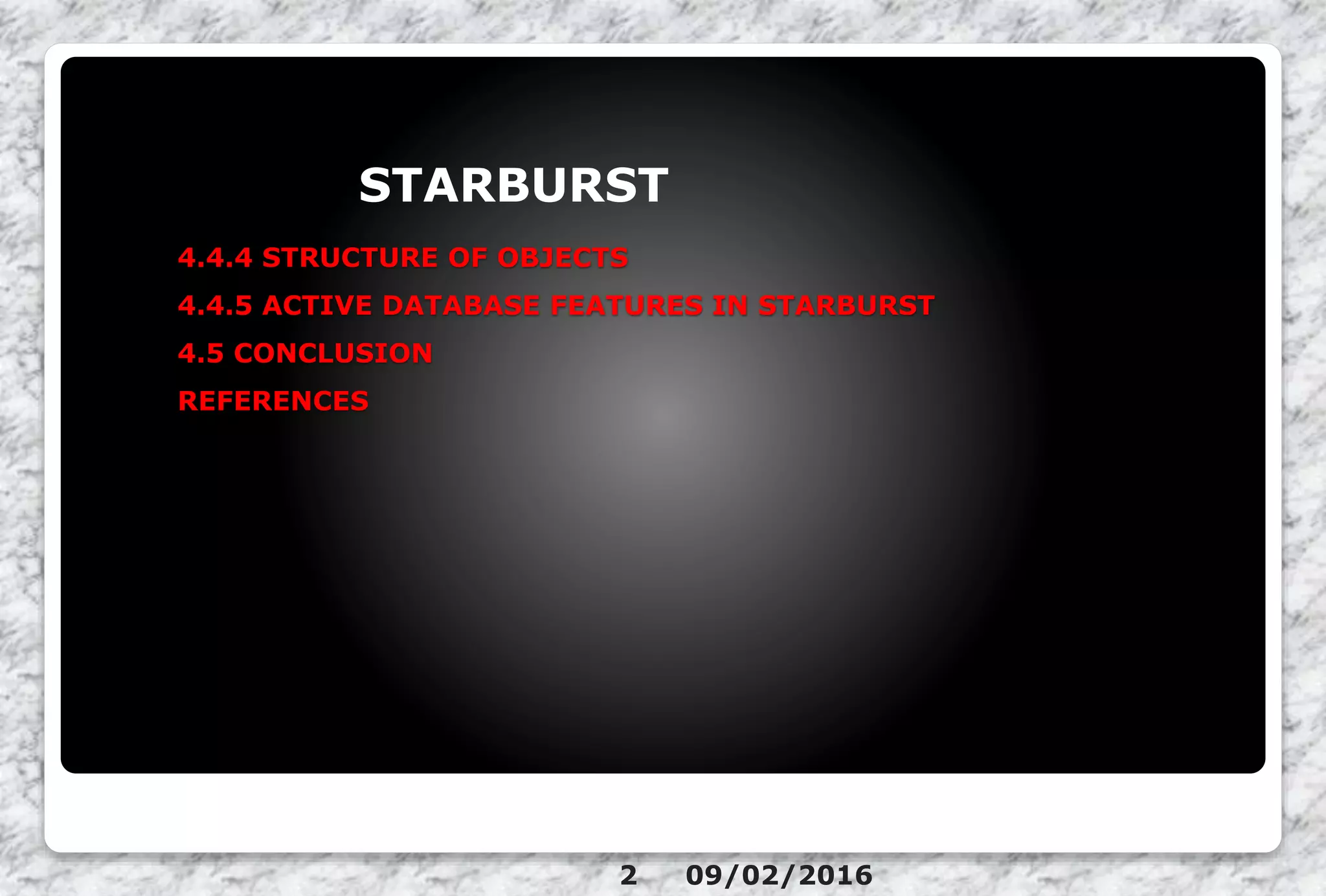 Starburst by Umar danjuma maiwada presentation | PPT