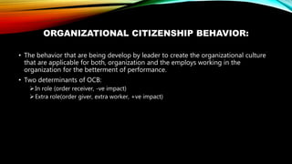 Leadership presentation..,OCB,Self-efficacy,Theory of leadership | PPTX