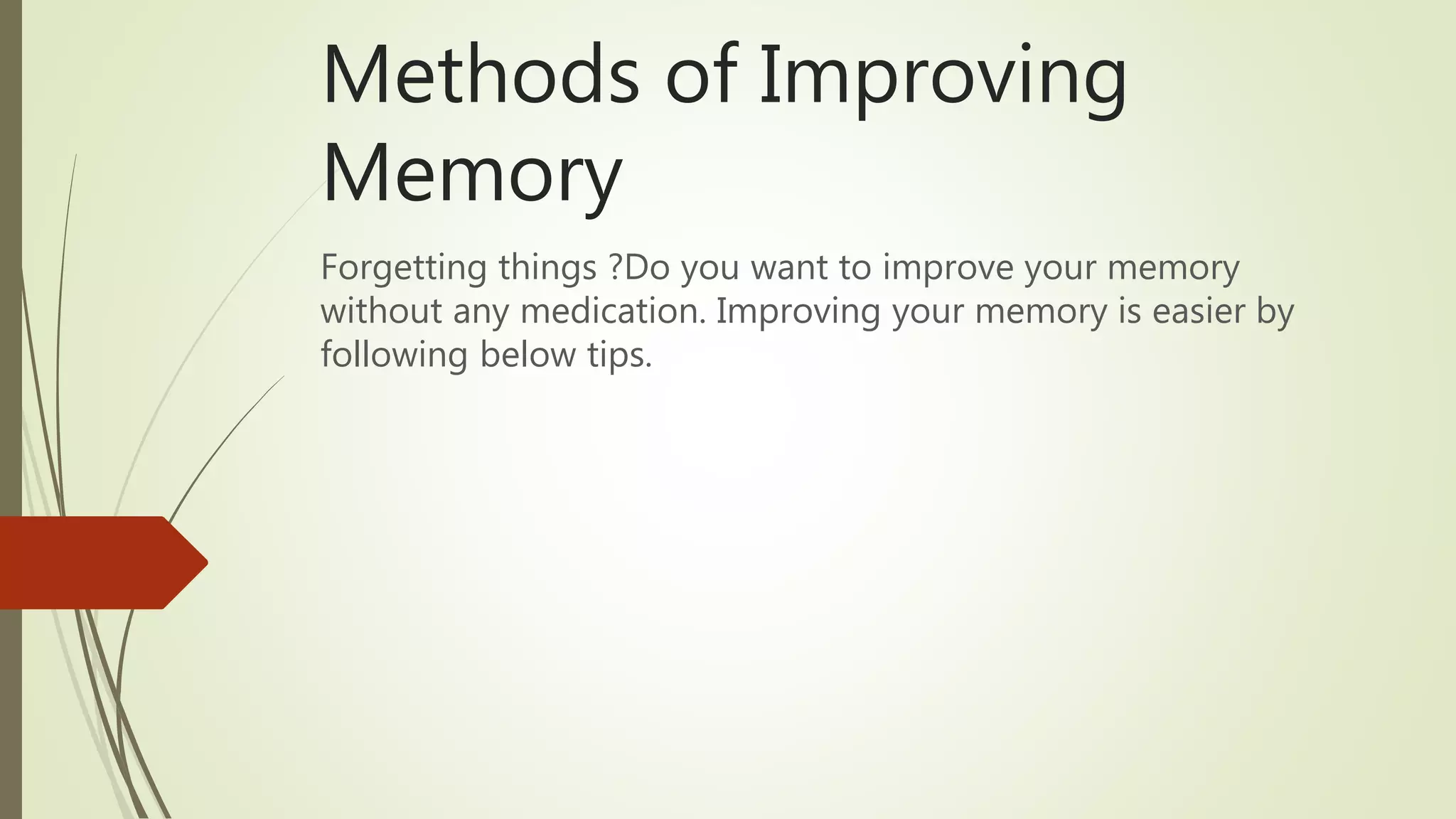 How to improve your memory | PPTX