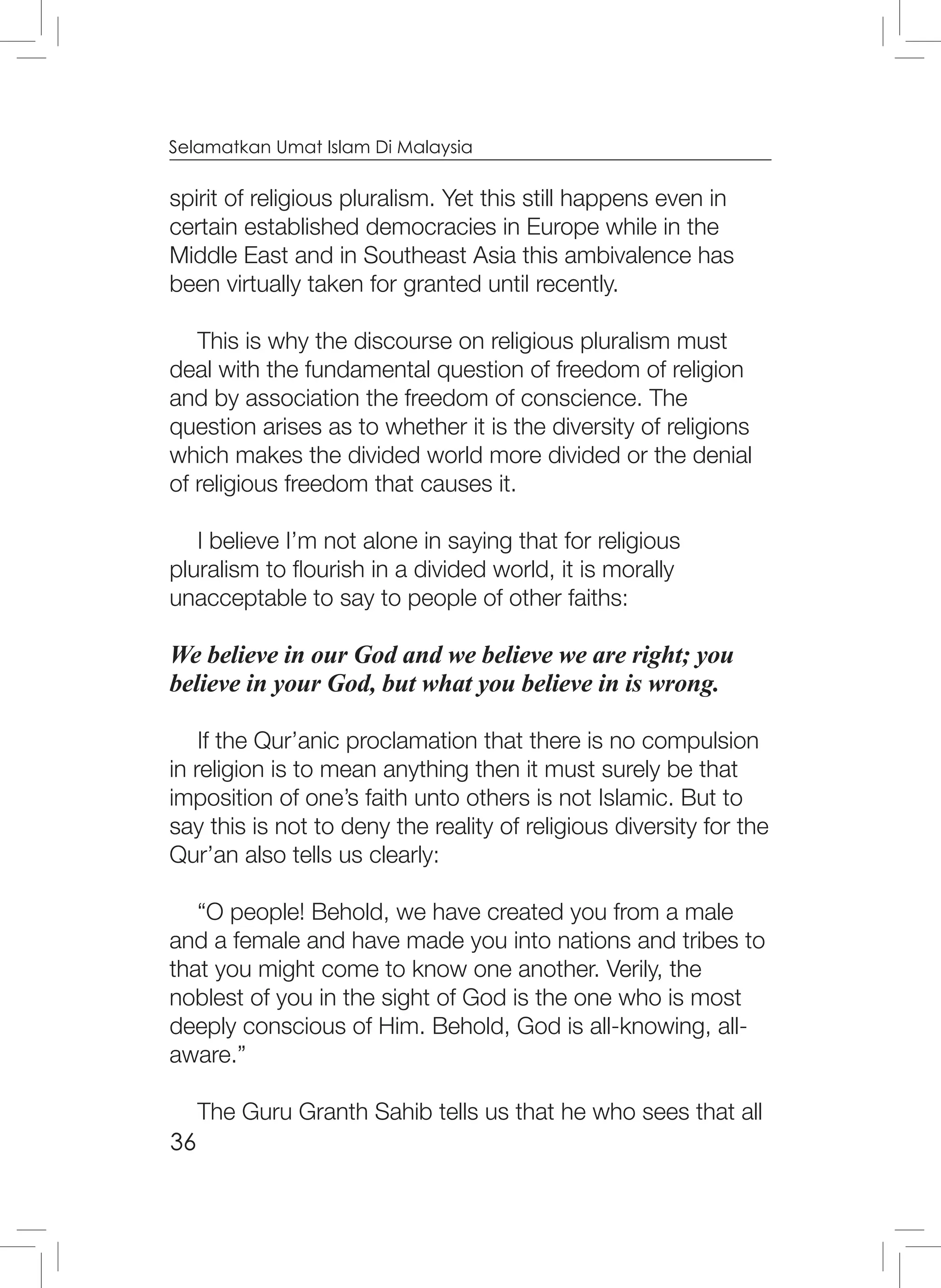 Selamatkan Umat Islam di Malaysia | PDF